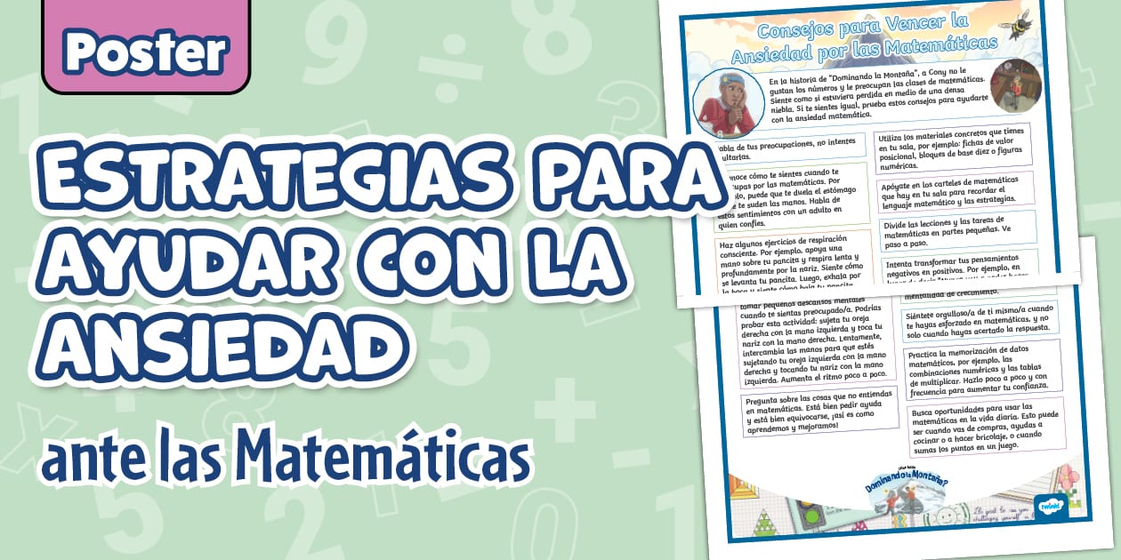 Póster | Estrategias | Ansiedad | Matemáticas