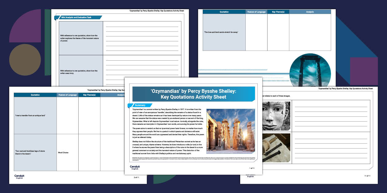 'Ozymandias' by Percy Bysshe Shelley: Key Quotations