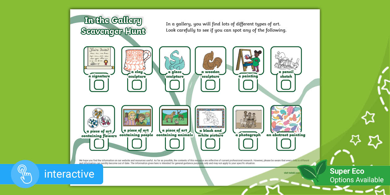 Art Gallery Scavenger Hunt Activity | Download & Print