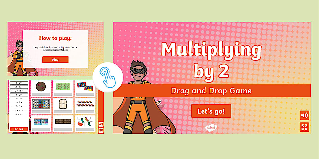 👉 KS1 Multiplying by 2 Drag and Drop Maths Game - Twinkl