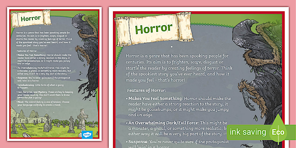 Narrative Genres Info Sheet - Horror - Twinkl