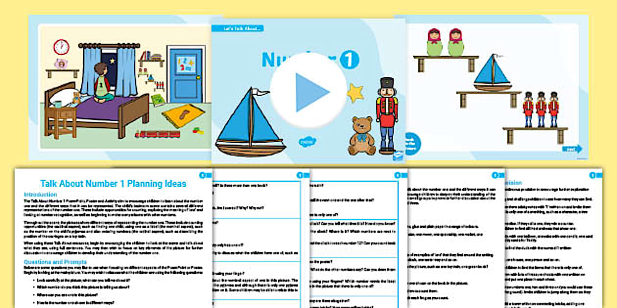 👉 Talk About Number 1 Maths PowerPoint and Planning Ideas