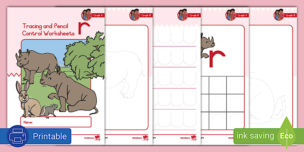 Gr. R Phonics Letter R Tracing and Pencil Control Worksheets