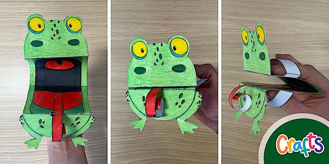 Manualidad: Marioneta de mano de rana - Twinkl Crafts