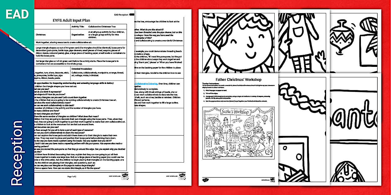 EYFS Collaborative Christmas Tree Adult Input Plan and Pack