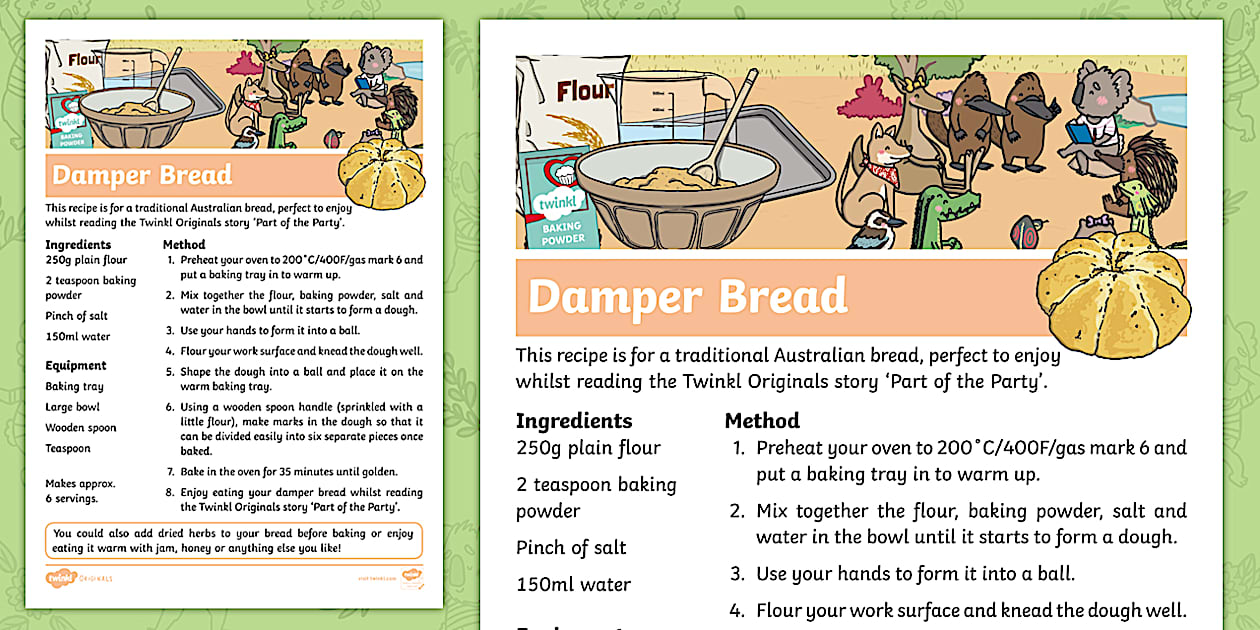 Damper Bread Recipe for Kids | Part of the Party - Twinkl