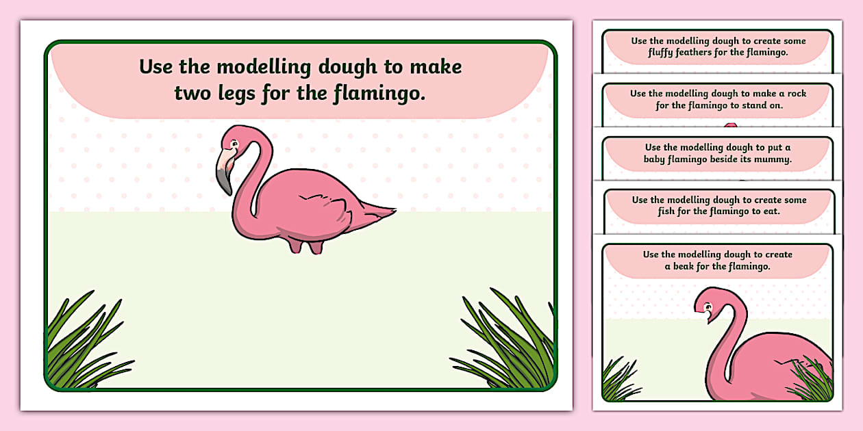 Flamingo-Themed Modelling Dough Mats (teacher made) - Twinkl