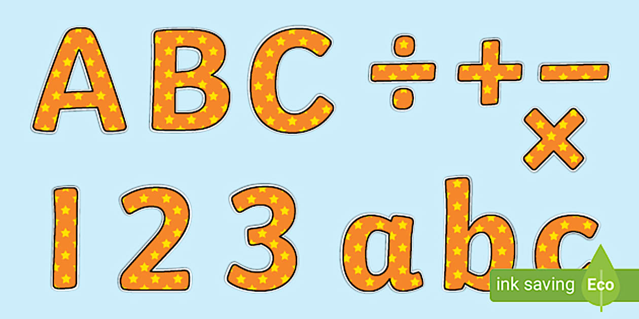 Orange and Yellow Stars Editable Display Lettering - Twinkl