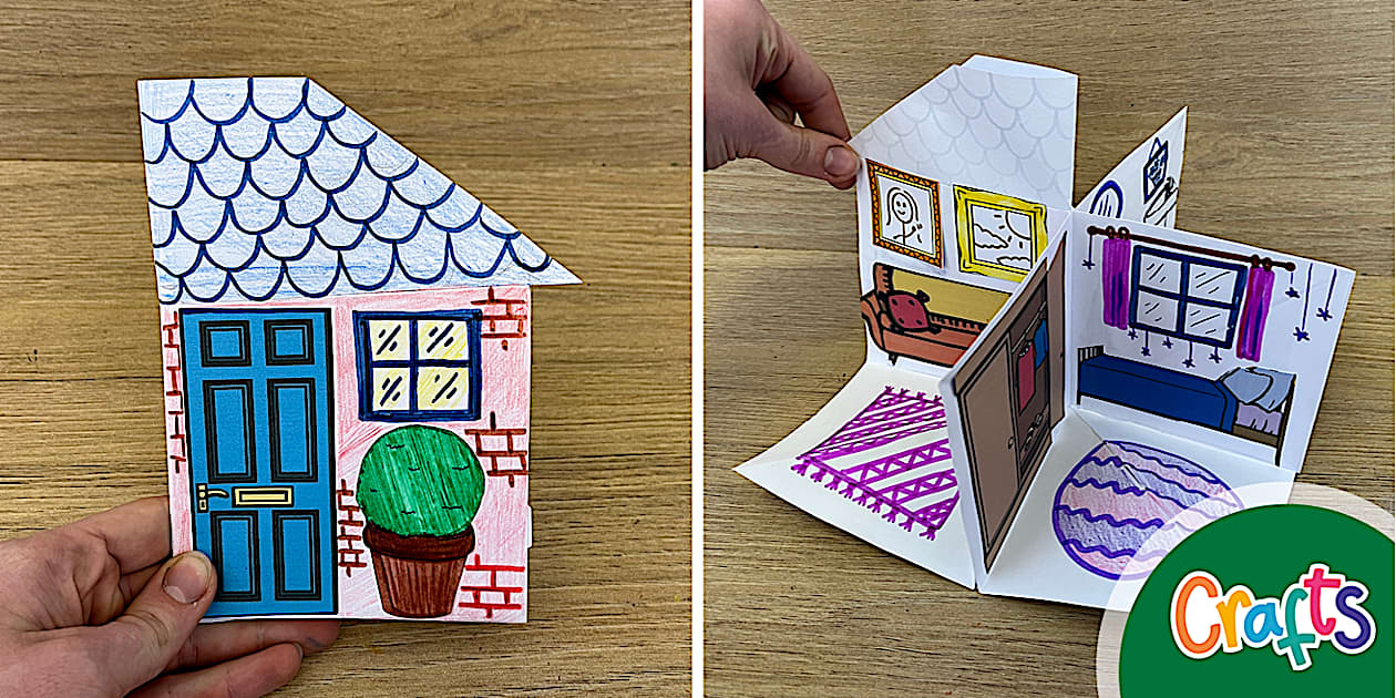 Manualidad: Casa plegable 3D - Twinkl Crafts - Twinkl