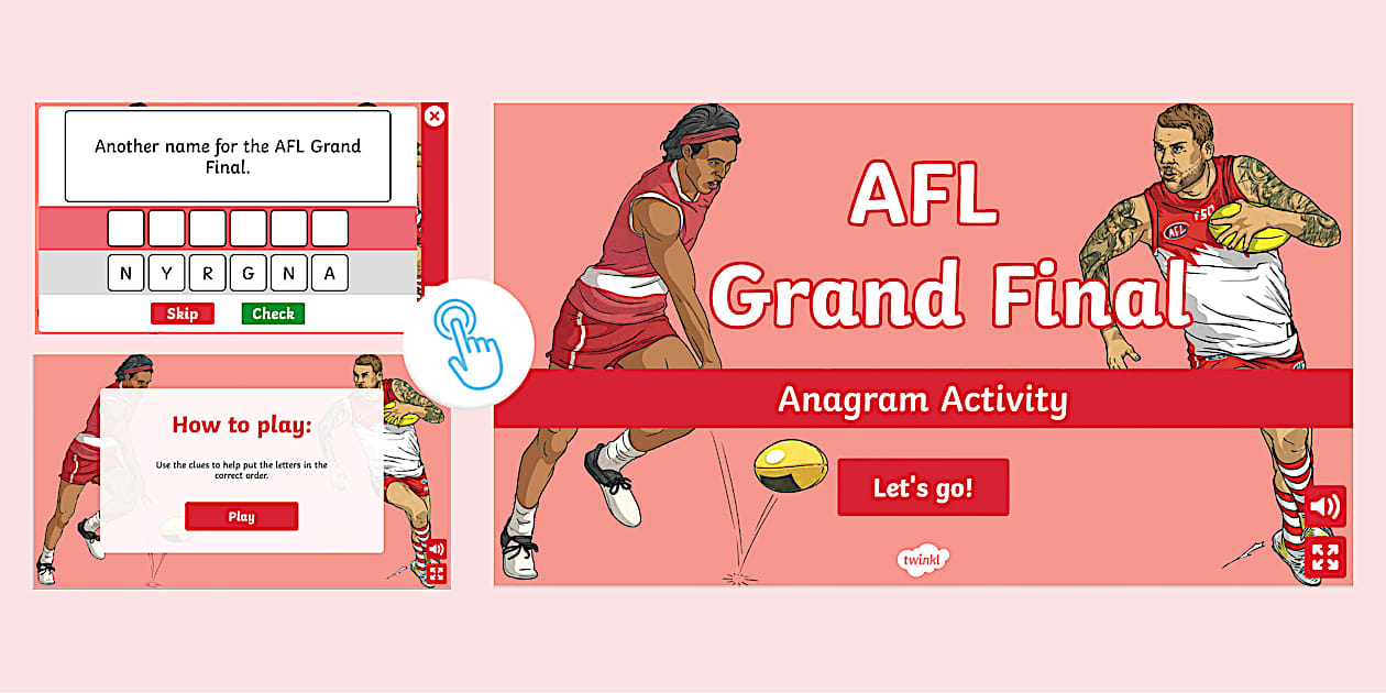 AFL Grand Final Interactive Anagrams (teacher made) - Twinkl