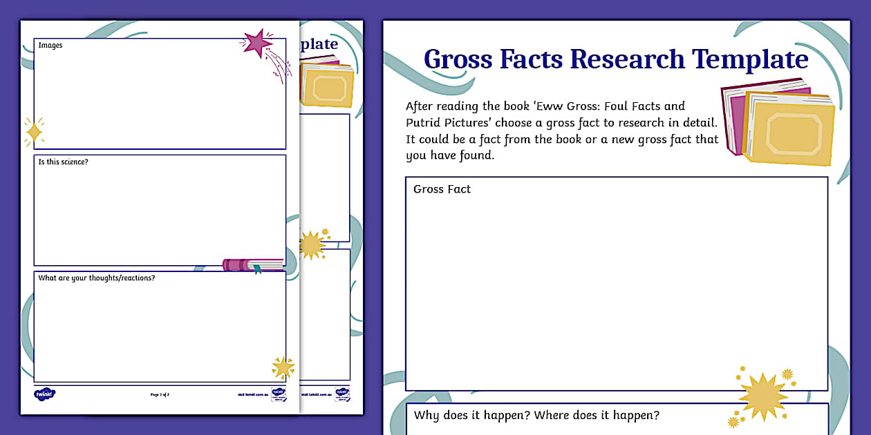 Research Template to Support the Teaching of 'Eww Gross'