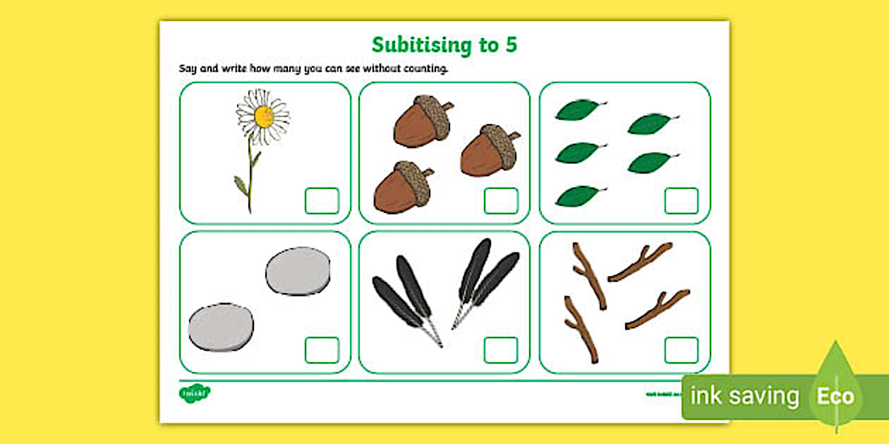 👉 Subitising to 5 Worksheet | Twinkl EYFS | Maths | Subitising