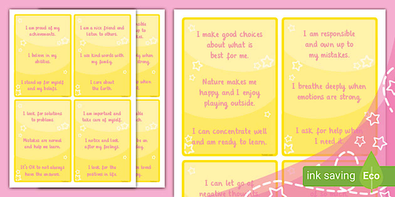 Positive Affirmations for Kids (teacher made) - Twinkl