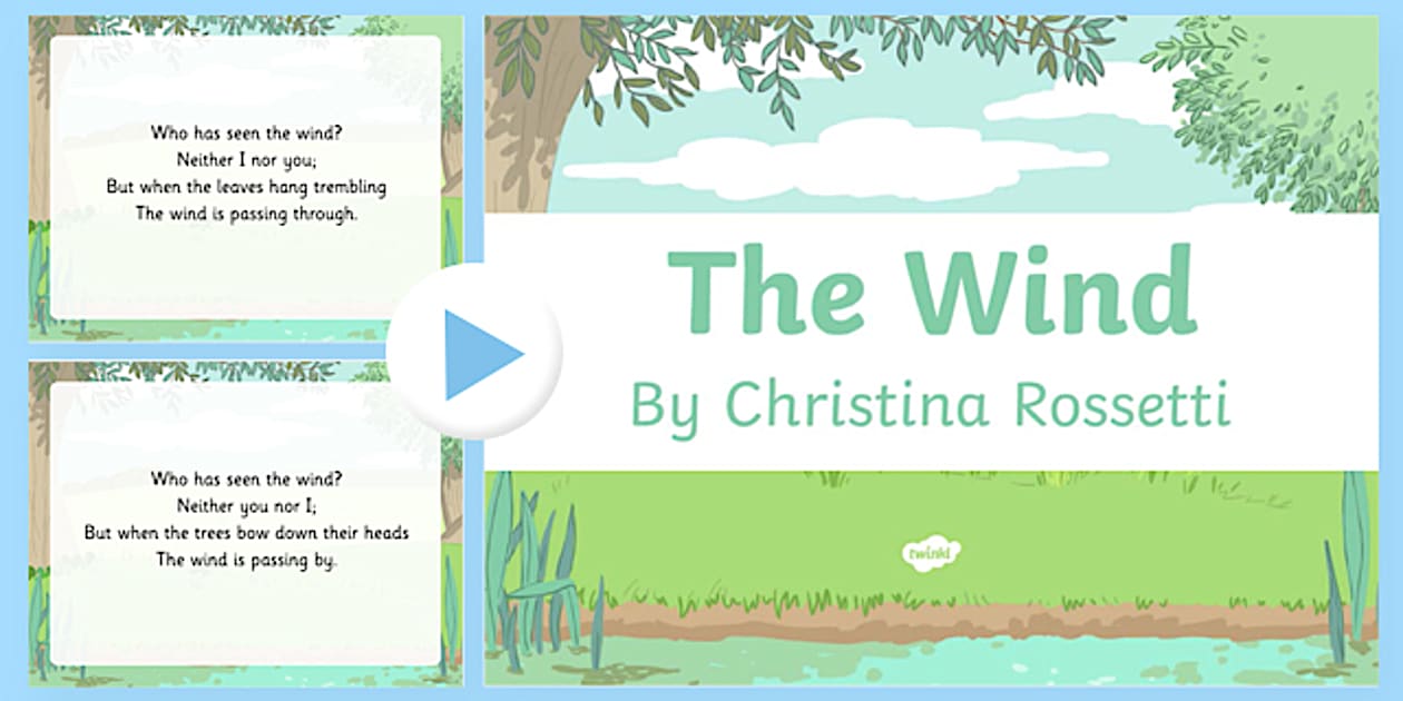 The Wind by Christina Rossetti Poem PowerPoint - Twinkl