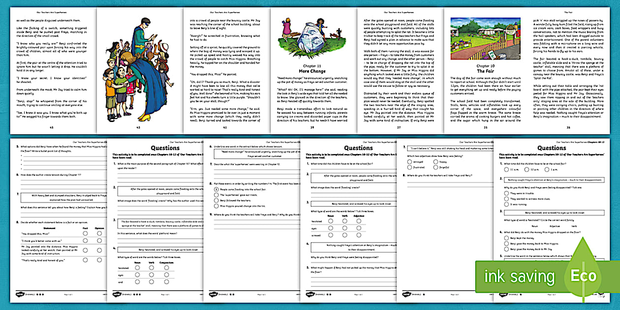 KS2 Superhero Story Differentiated Reading Comprehension Activity