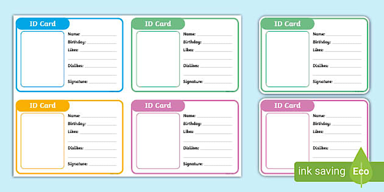 Black and White New Starter ID Card Template (teacher made)