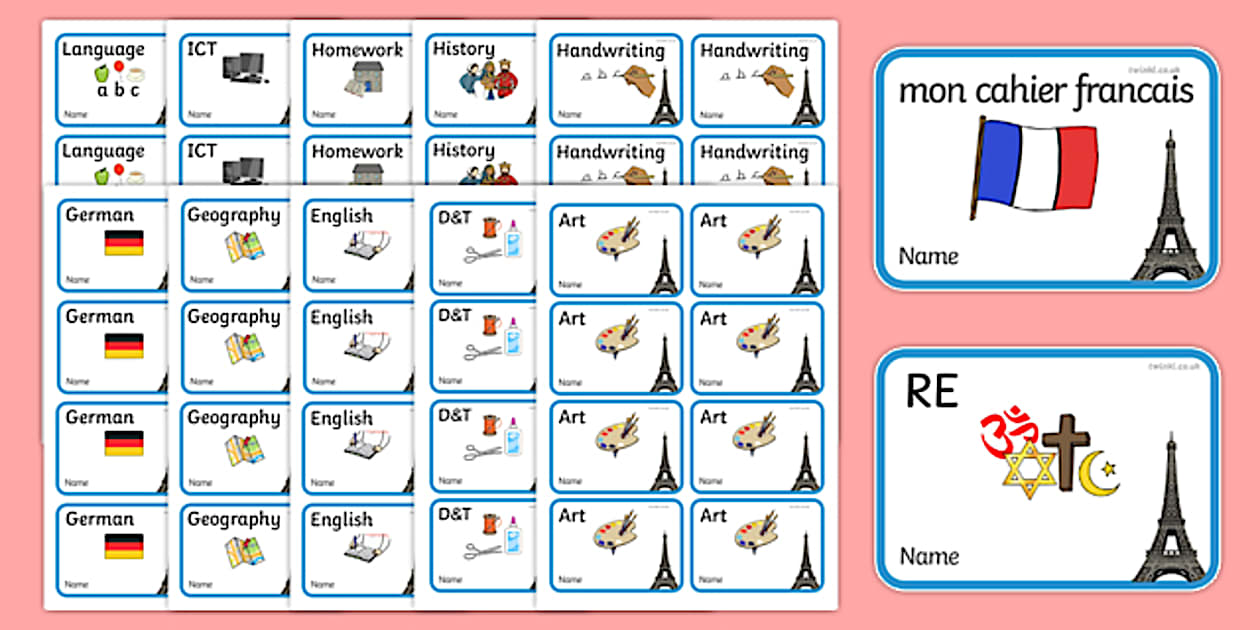 Paris Themed Editable Book Labels (teacher made) - Twinkl