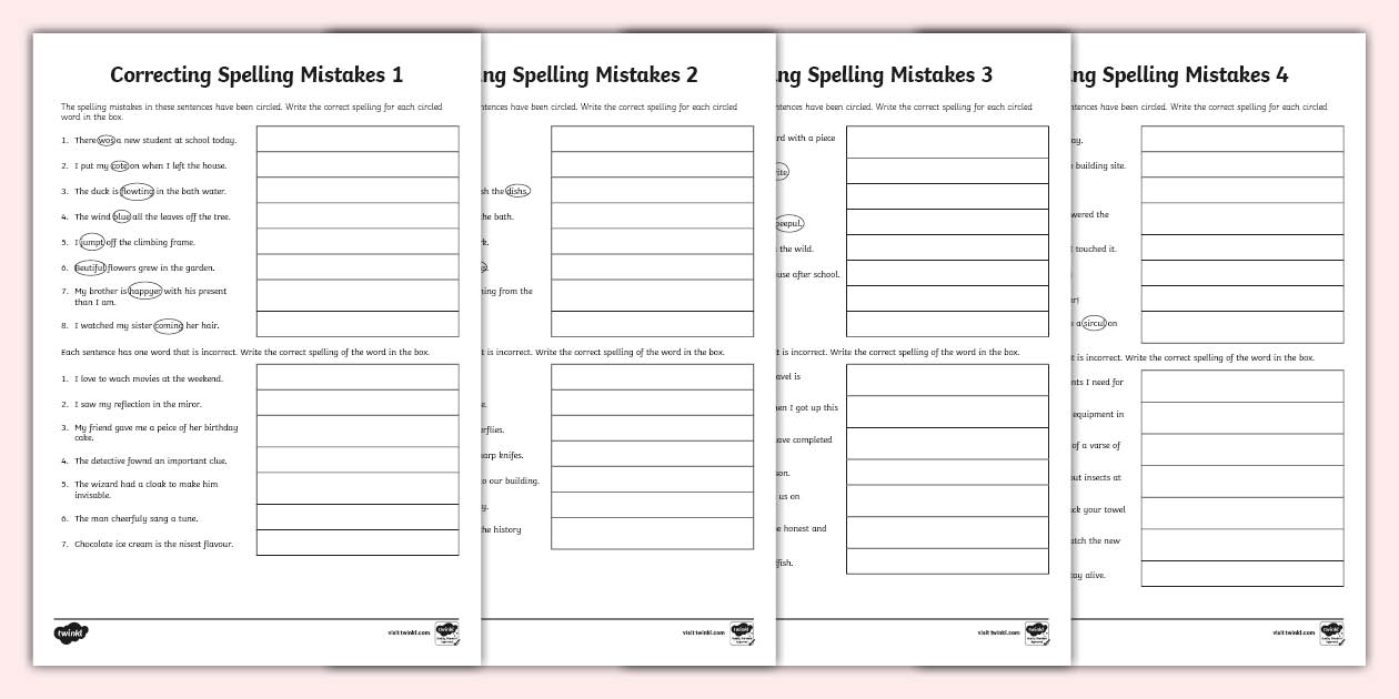 Improve Writing in Year 3 | Correct the Spelling Worksheet