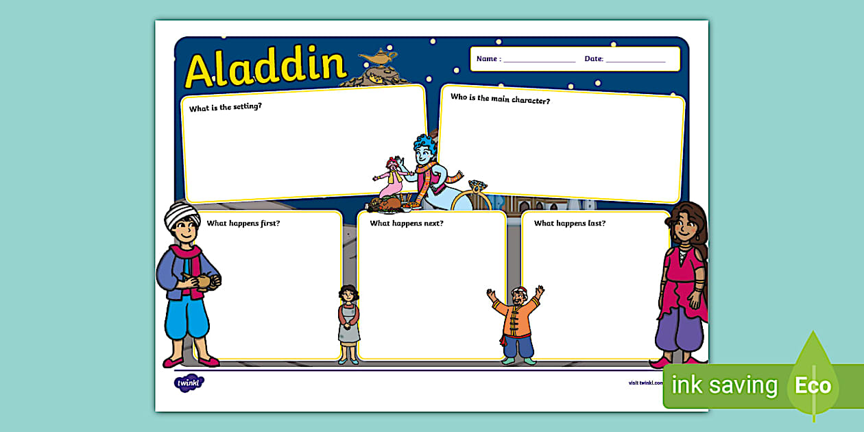 Aladdin Book Review Writing Frame (teacher made) - Twinkl