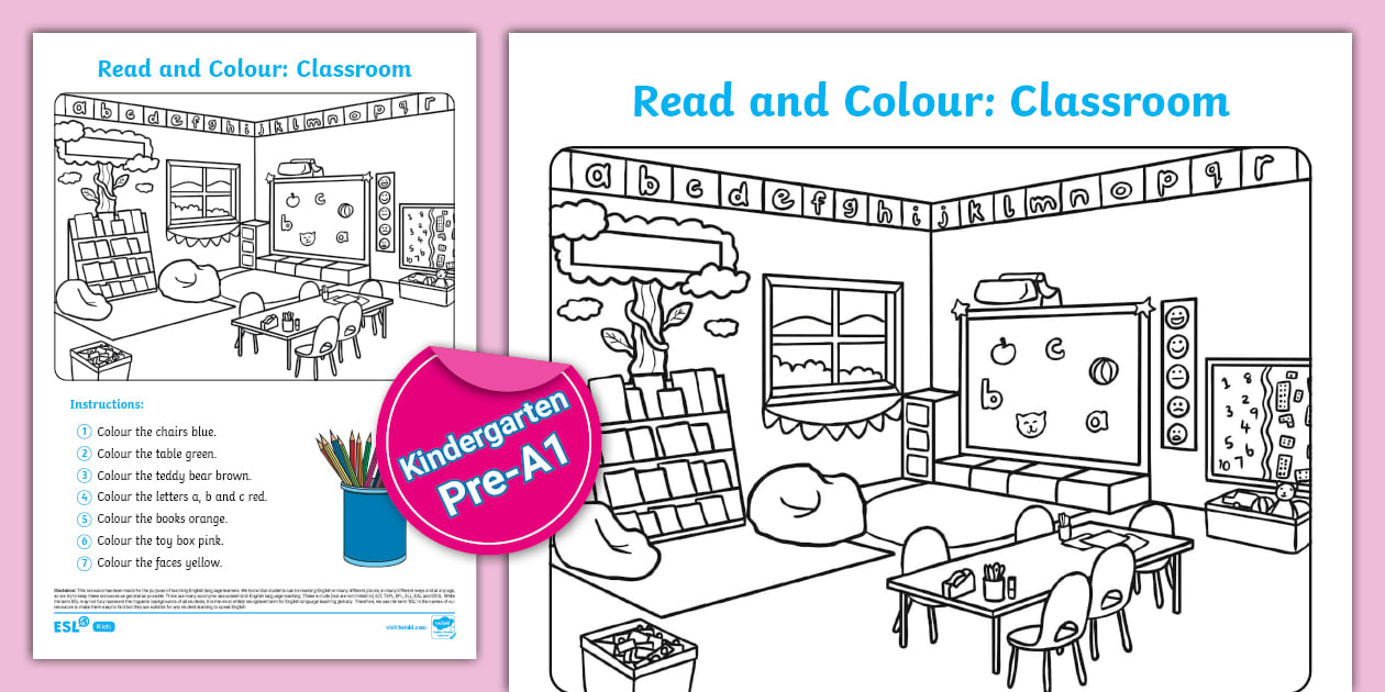 ESL Read and Colour Classroom Activity (Teacher-Made)