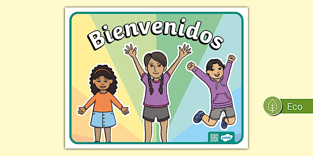 Cartel de Bienvenida (teacher made) - Twinkl
