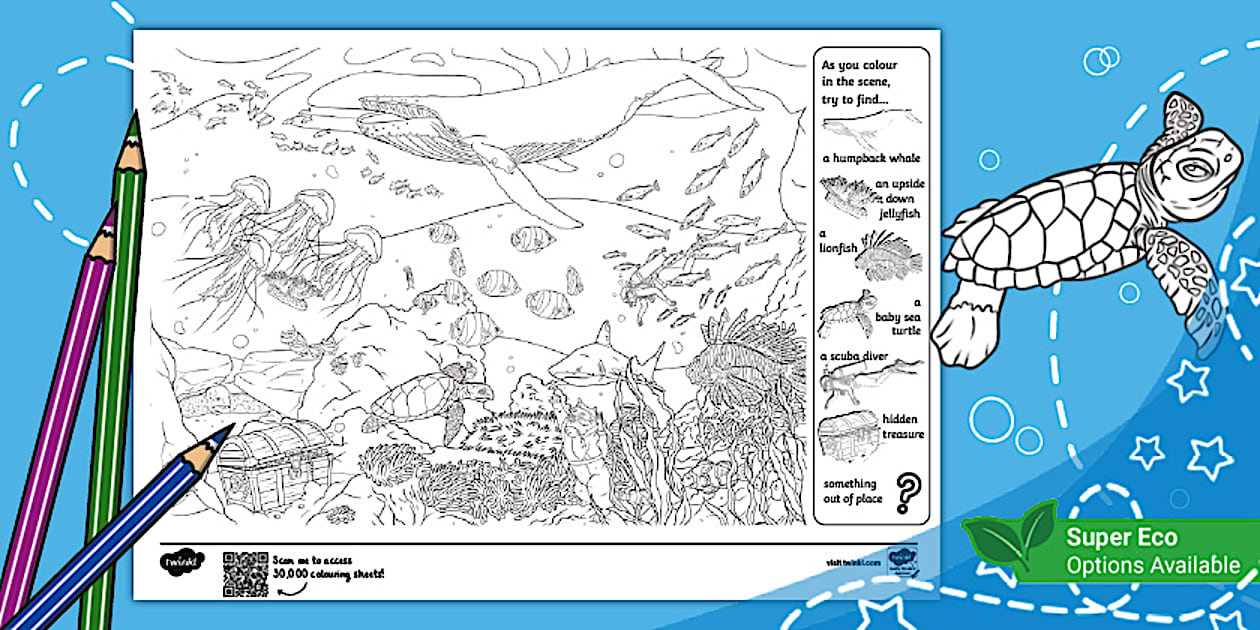 Under the Sea Colouring Scene (teacher made) - Twinkl
