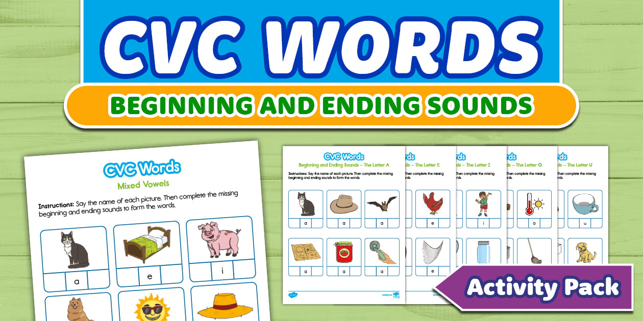 CVC Words Beginning and Ending Sounds Activity Pack