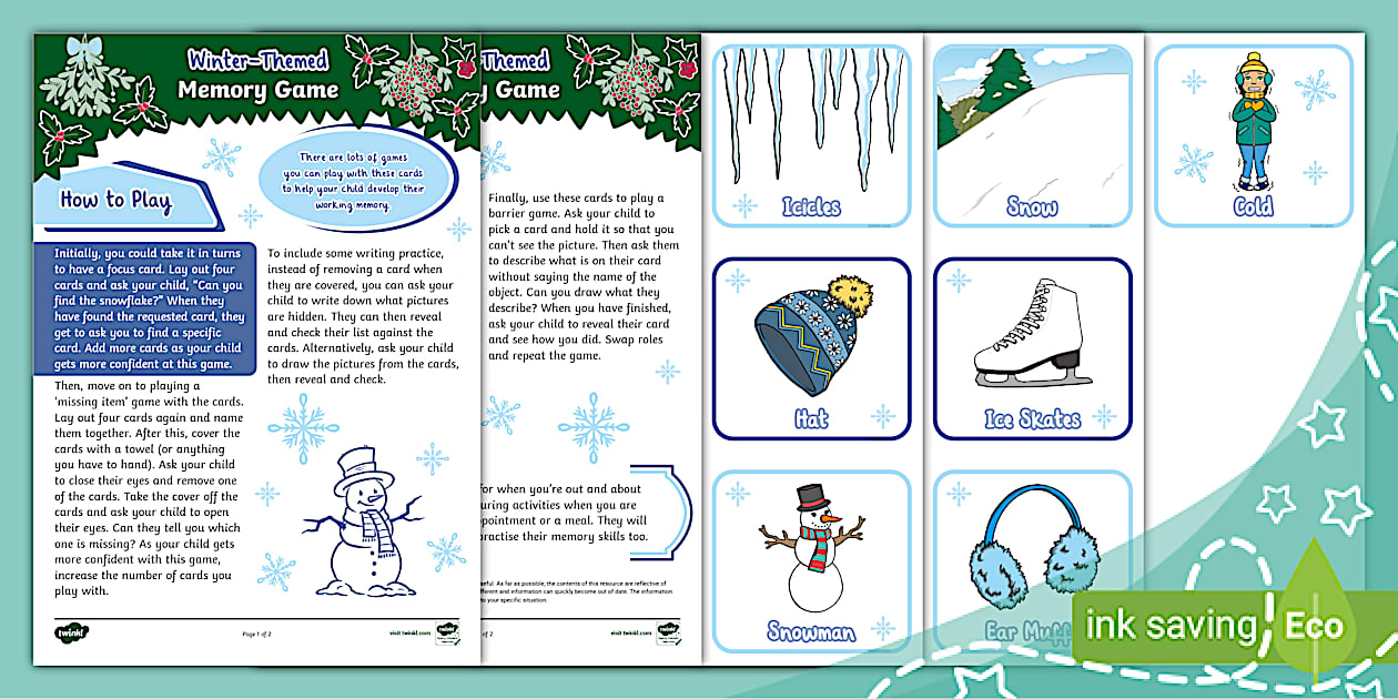 Winter-Themed Memory Game (teacher made) - Twinkl Winter-Themed Memory Game (teacher made) - Twinkl