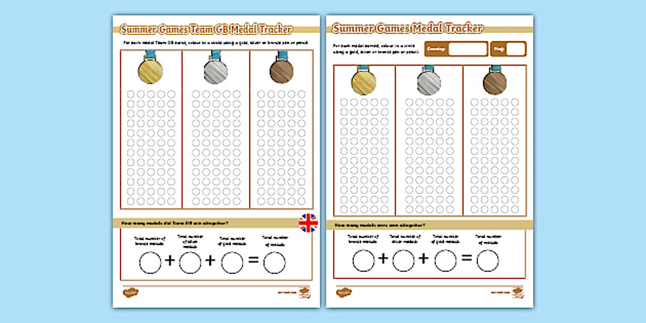 Summer Games Medal Tracker - PE - Events (teacher made)