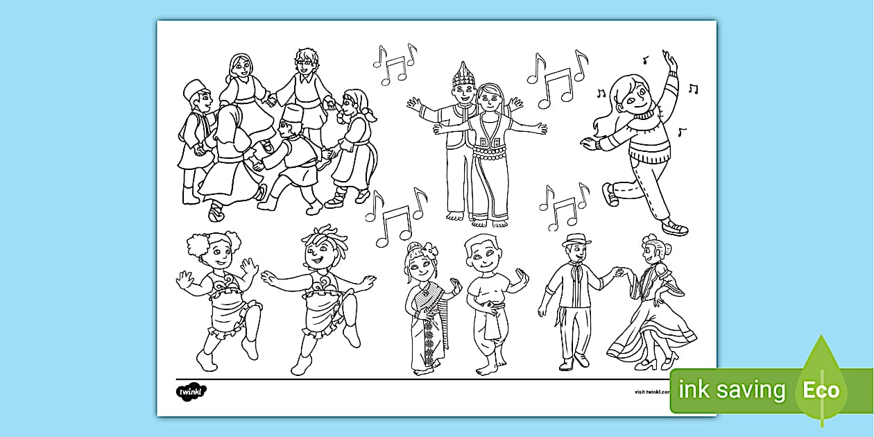 Dance Doodle Colouring Page (Teacher-Made) - Twinkl
