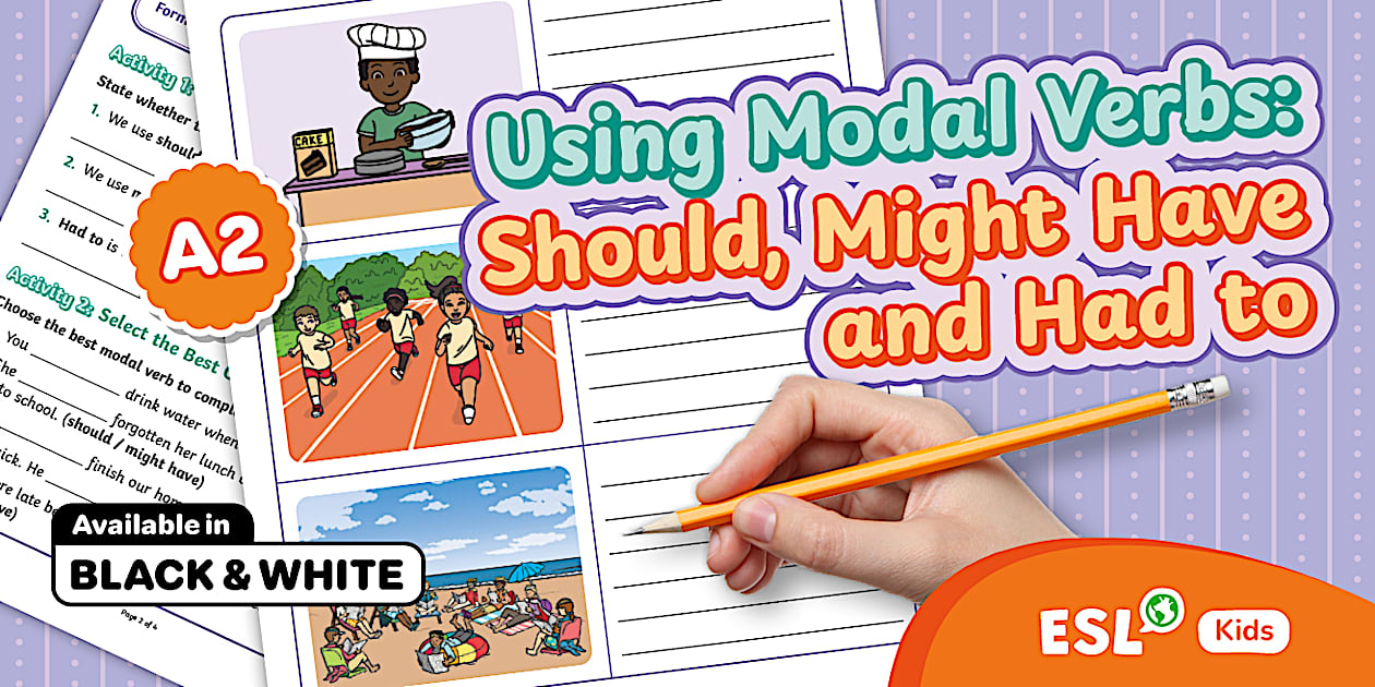 ESL Modal Verbs Activity Sheet {Kids}