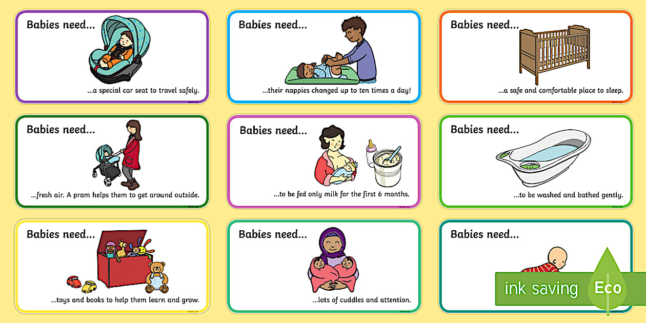 CfE (First) Babies Need Visual Aid Cards - Twinkl