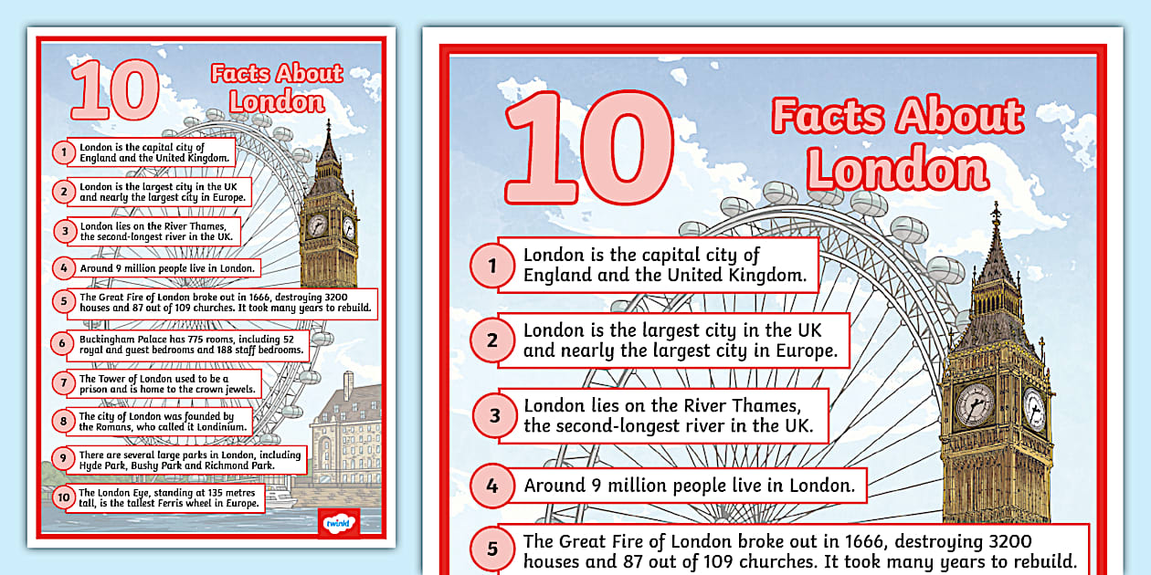 10 Facts About London Display Poster