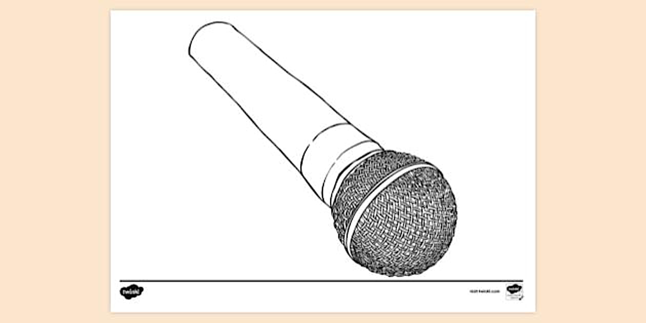 Microphone Colouring Sheet | Colouring Sheets - Twinkl