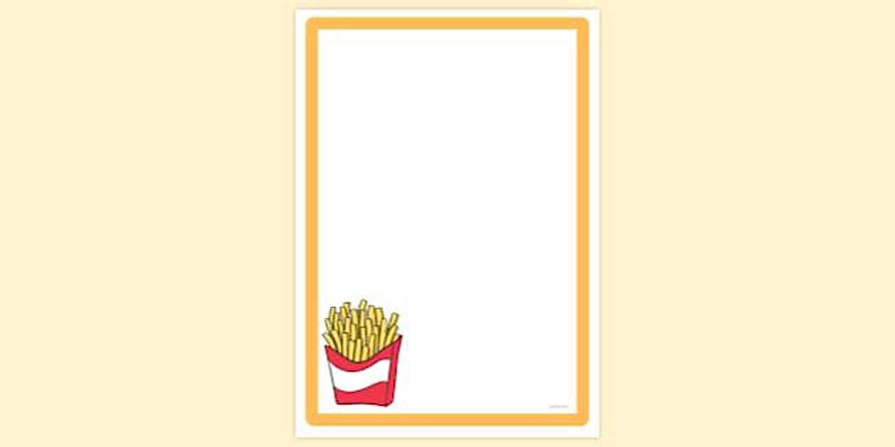 Simple Blank French Fries Page Border | Page Borders | Twinkl