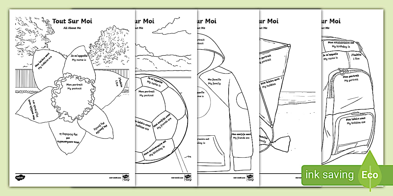 👉 French All About Me Worksheets in French | Twinkl