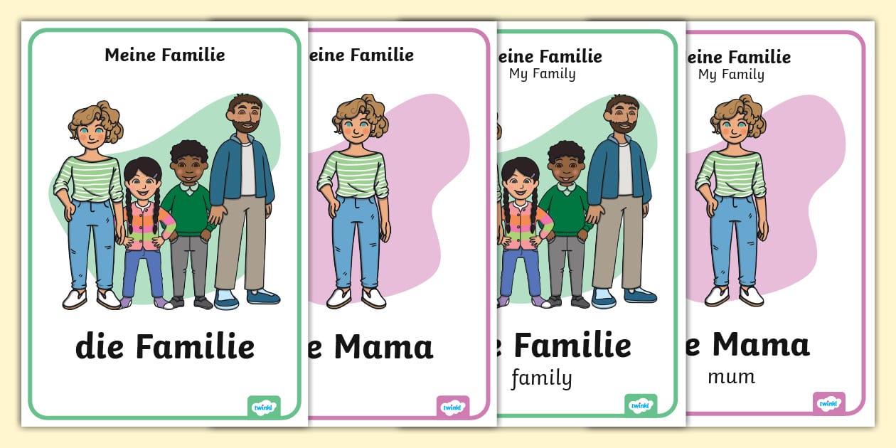 My Family Display Posters - German (teacher made) - Twinkl
