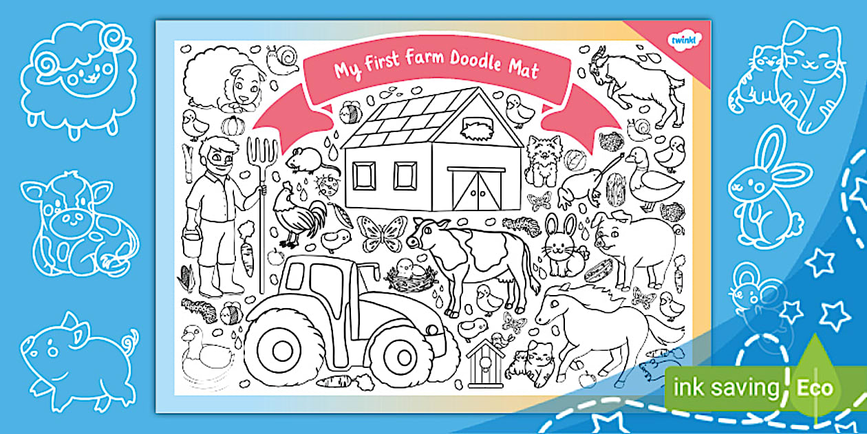 FREE! - My First Farm Doodle Mat (teacher made) - Twinkl