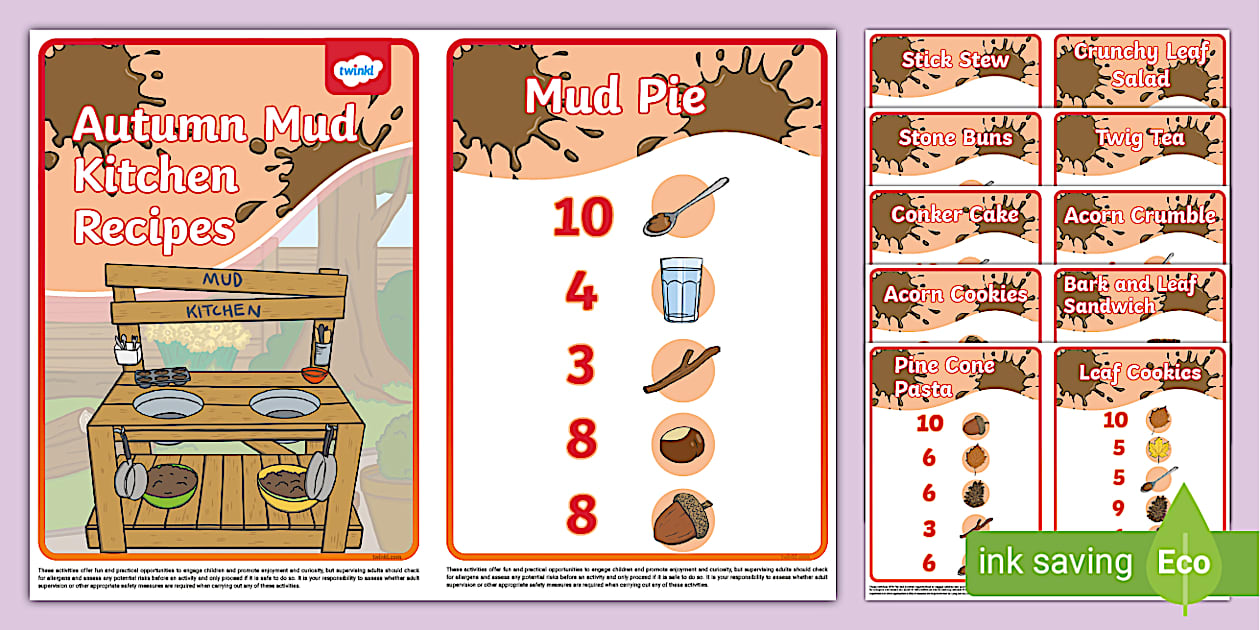 Autumn Mud Kitchen Recipe Cards - EYFS (teacher made)