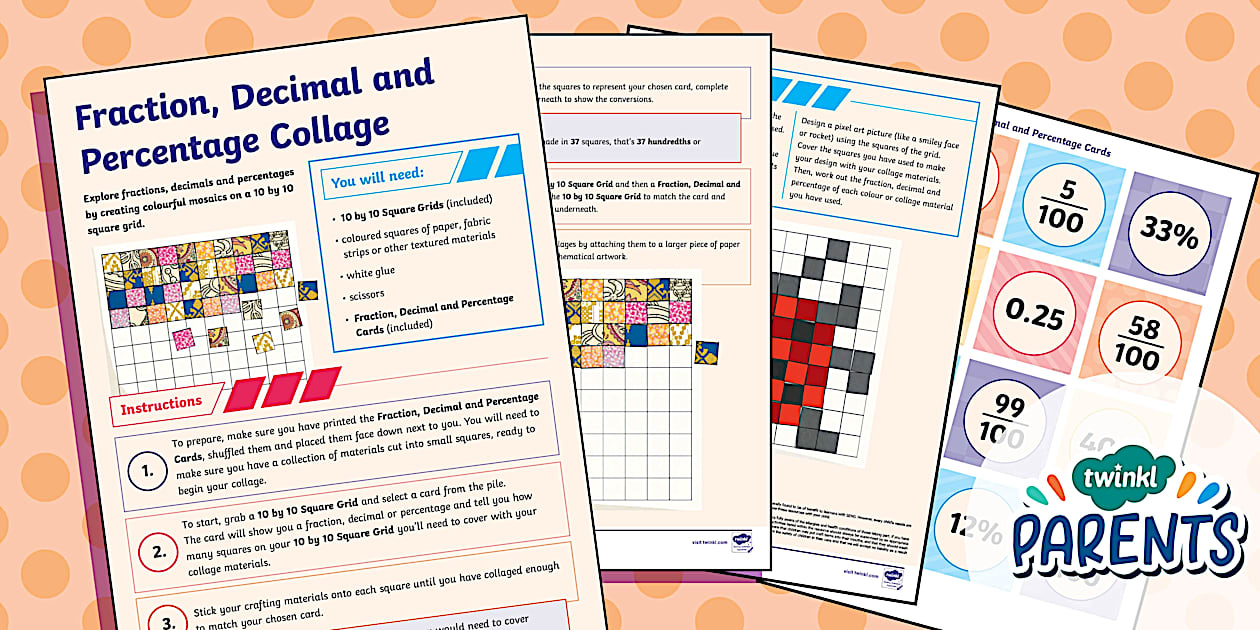 👉 SEND Maths Support: Fraction, Decimal and Percentage Collage