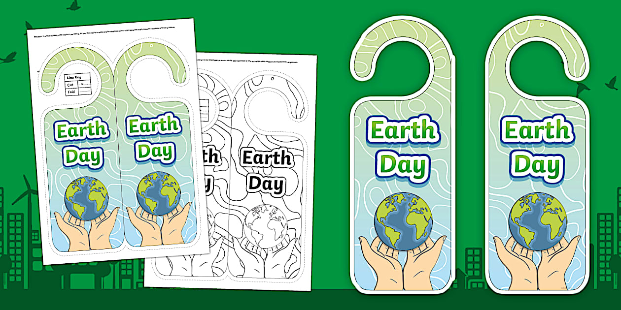 Earth Day Door Hanger (Teacher-Made) - Twinkl