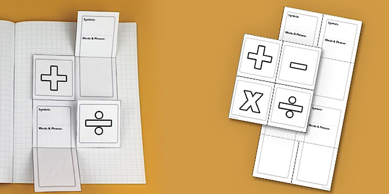Maths Symbols Interactive Visual Aid (Teacher-Made) - Twinkl