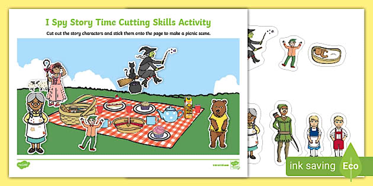 I Spy Story Time Cutting Skills Activity (teacher made)