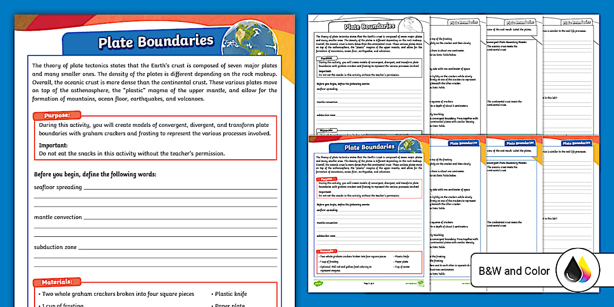 Sixth Grade Modeling Plate Boundaries Science Project
