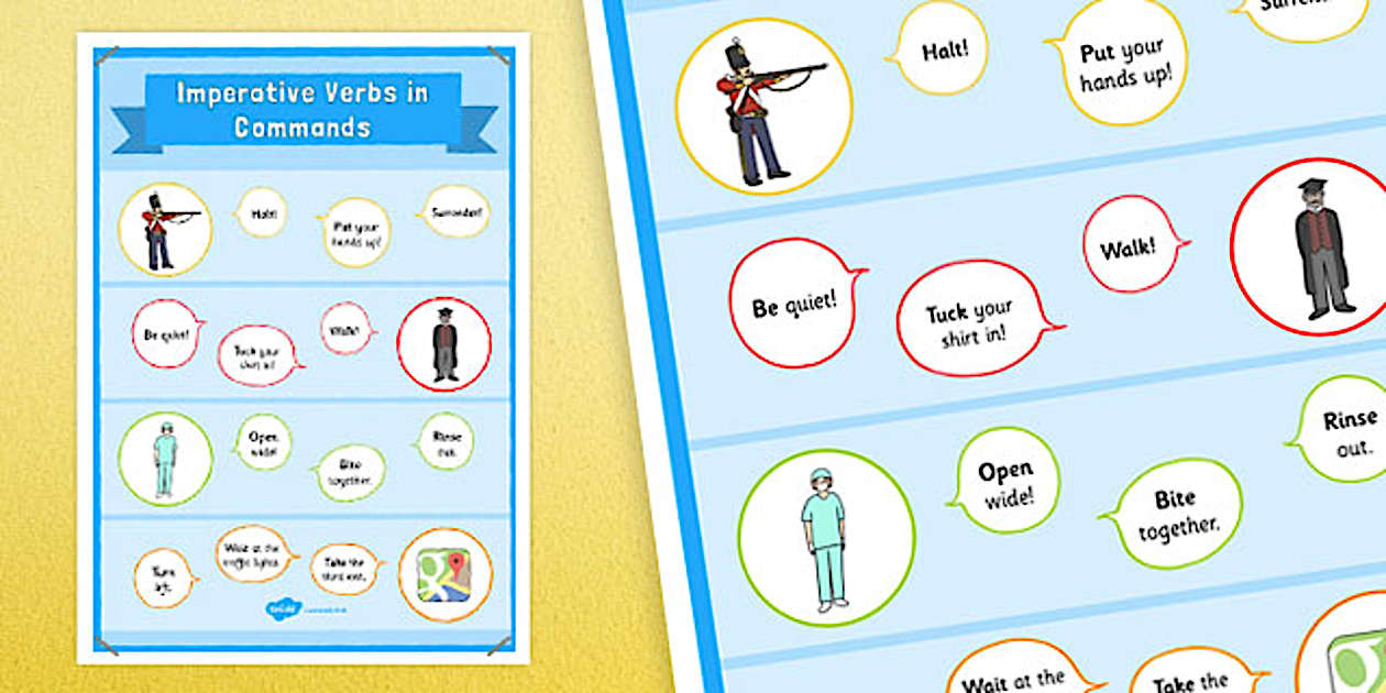 Imperative Verbs In Commands Poster - Twinkl