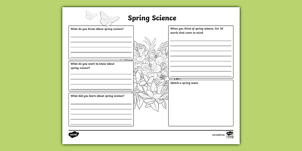 Spring Science Graphic Organizer for 6th-8th Grade - Twinkl