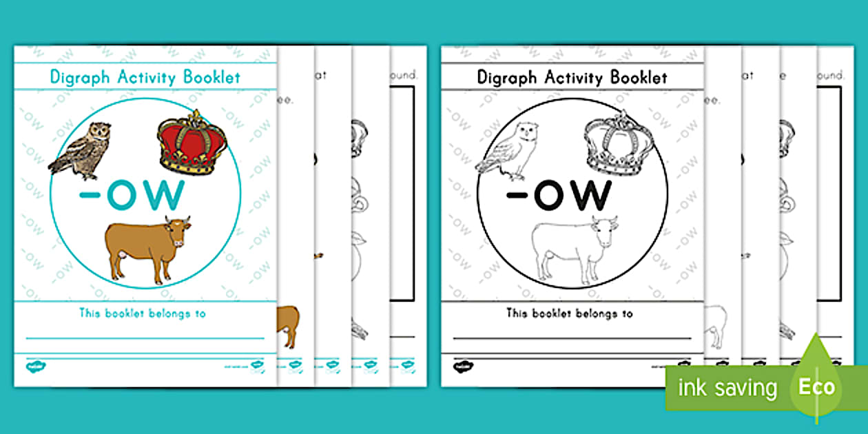 -ow Digraph Activity Booklet (Teacher-Made) - Twinkl