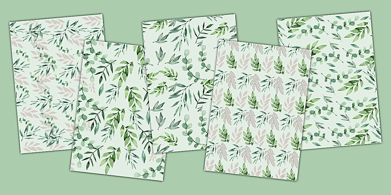 Muted Botanical Themed Pattern Paper (teacher made) - Twinkl