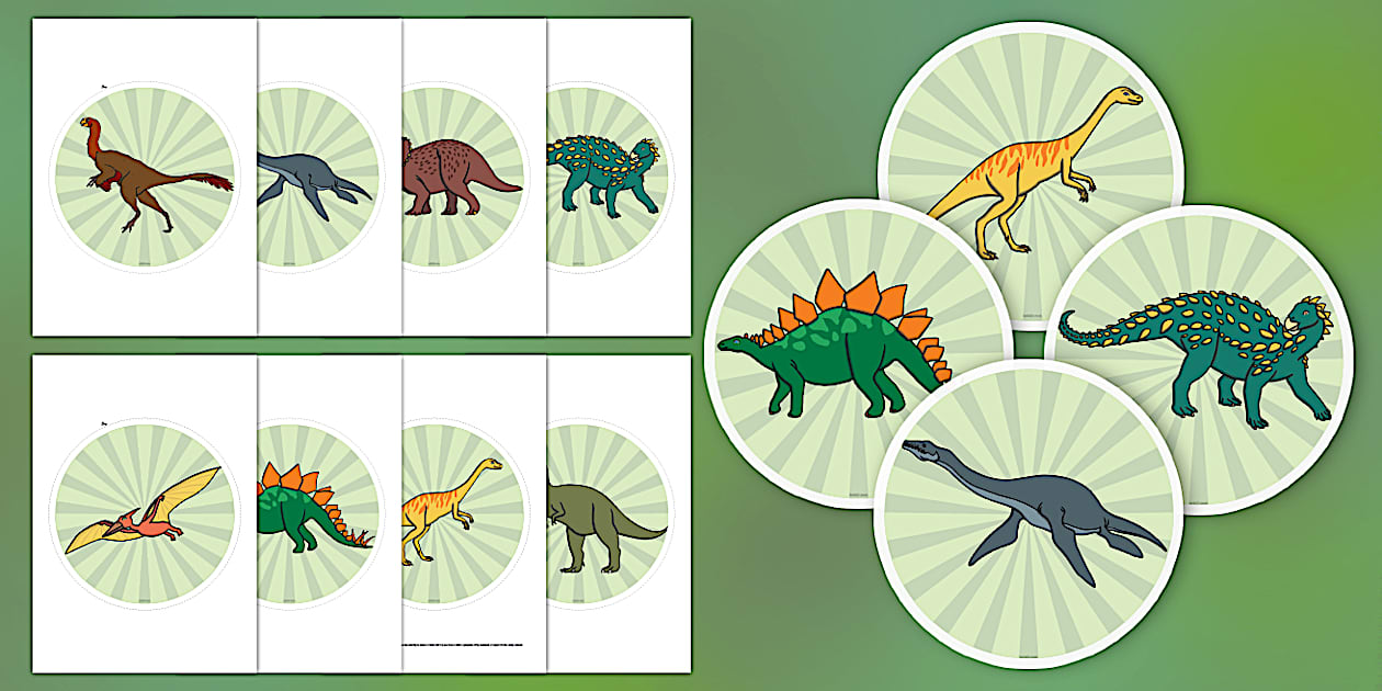 Dinosaur Circle Display Cut-Outs (teacher made) - Twinkl