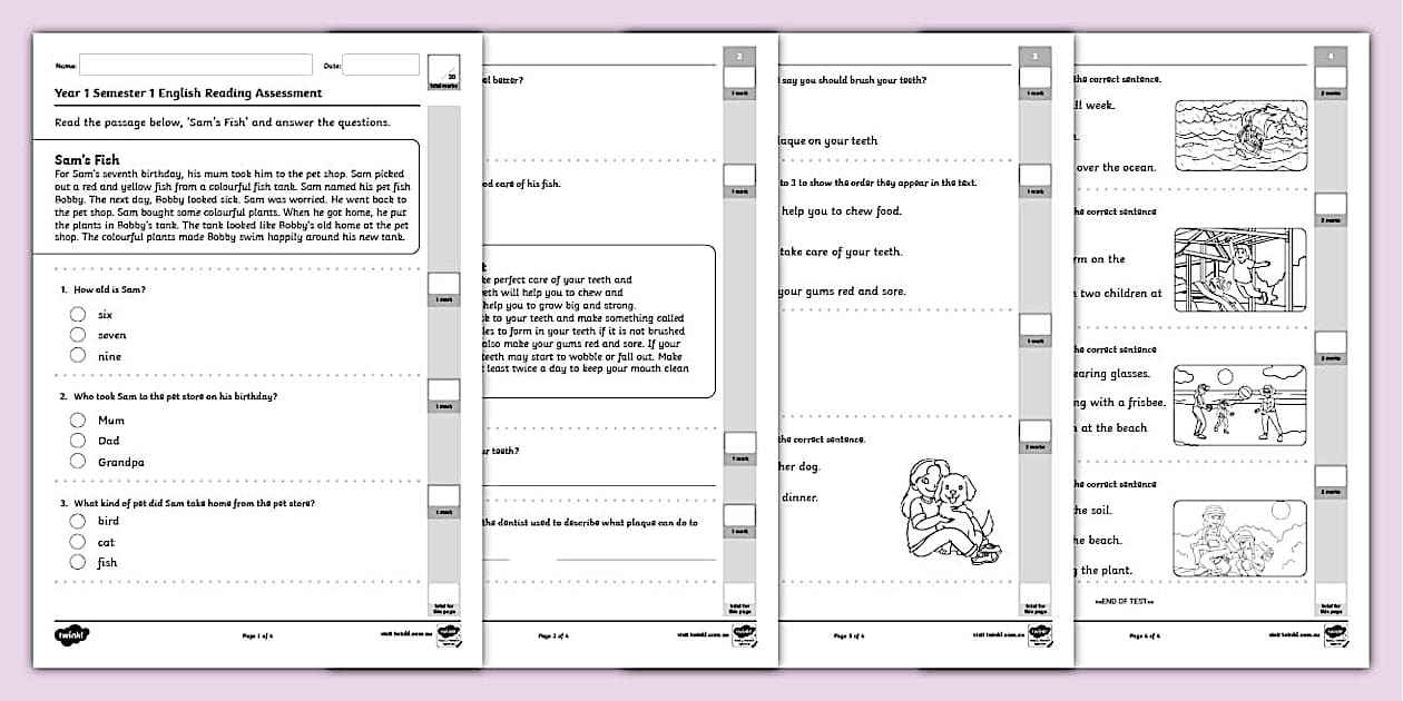 Year 1 Reading Assessment | Twinkl (Teacher-Made) - Twinkl